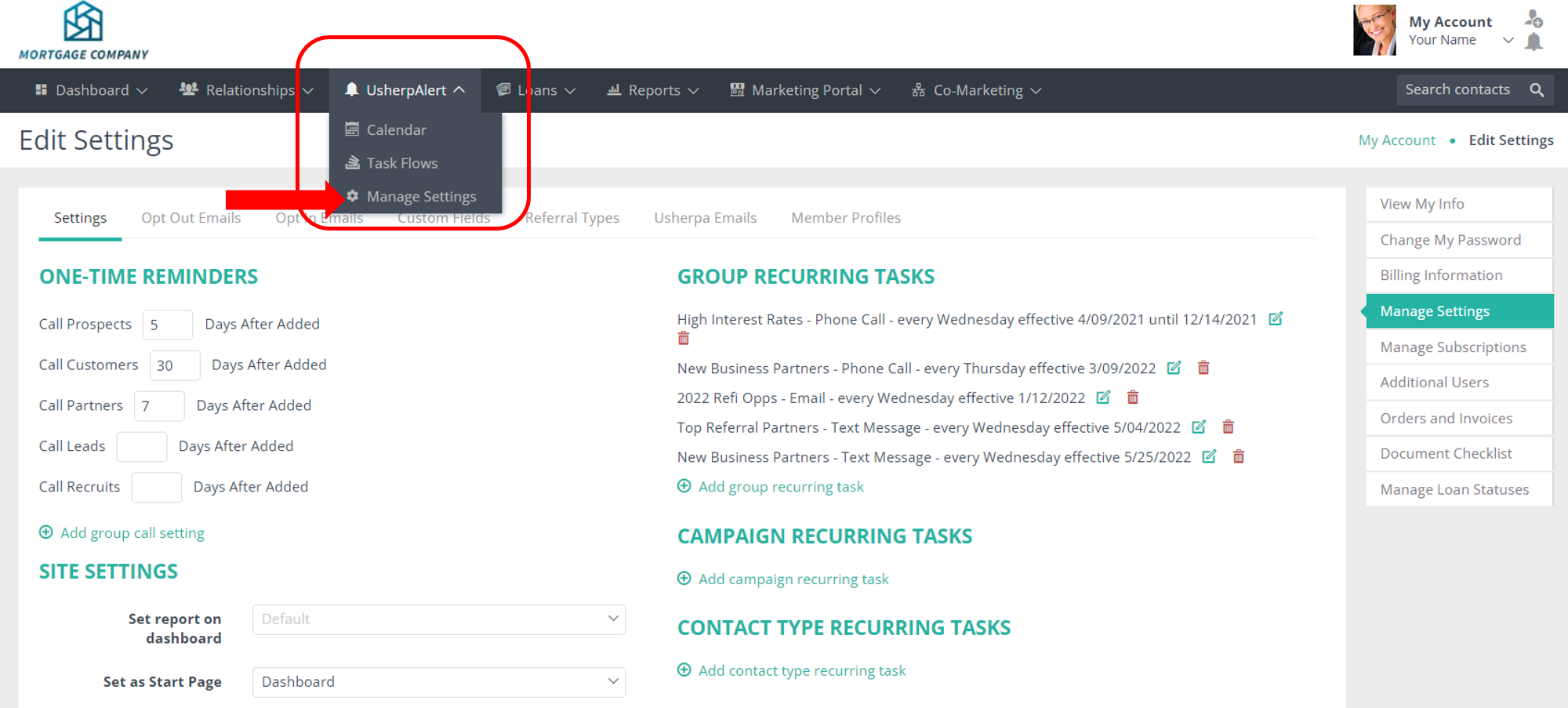 How to Set Up Call Settings – Usherpa Knowledge Center