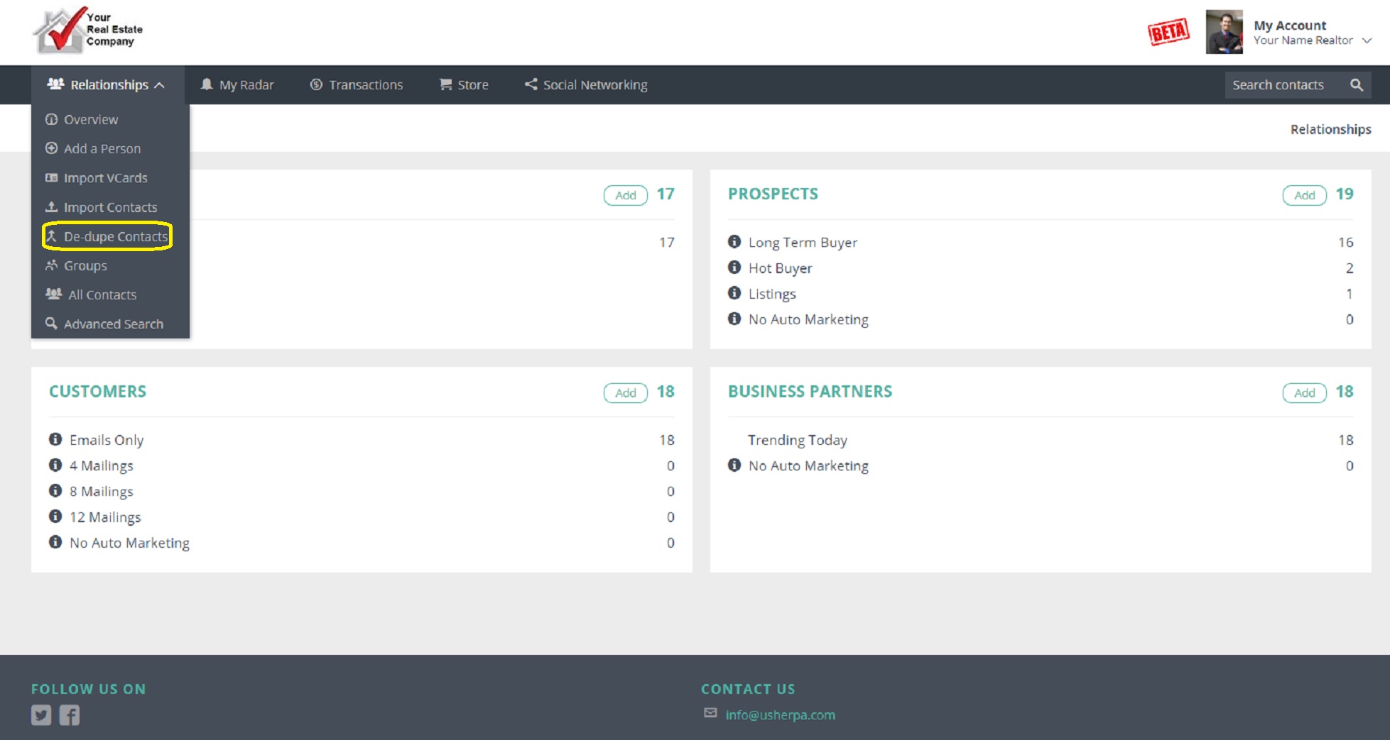 Merging duplicate records via the De-Dupe Wizard – Usherpa Knowledge Center